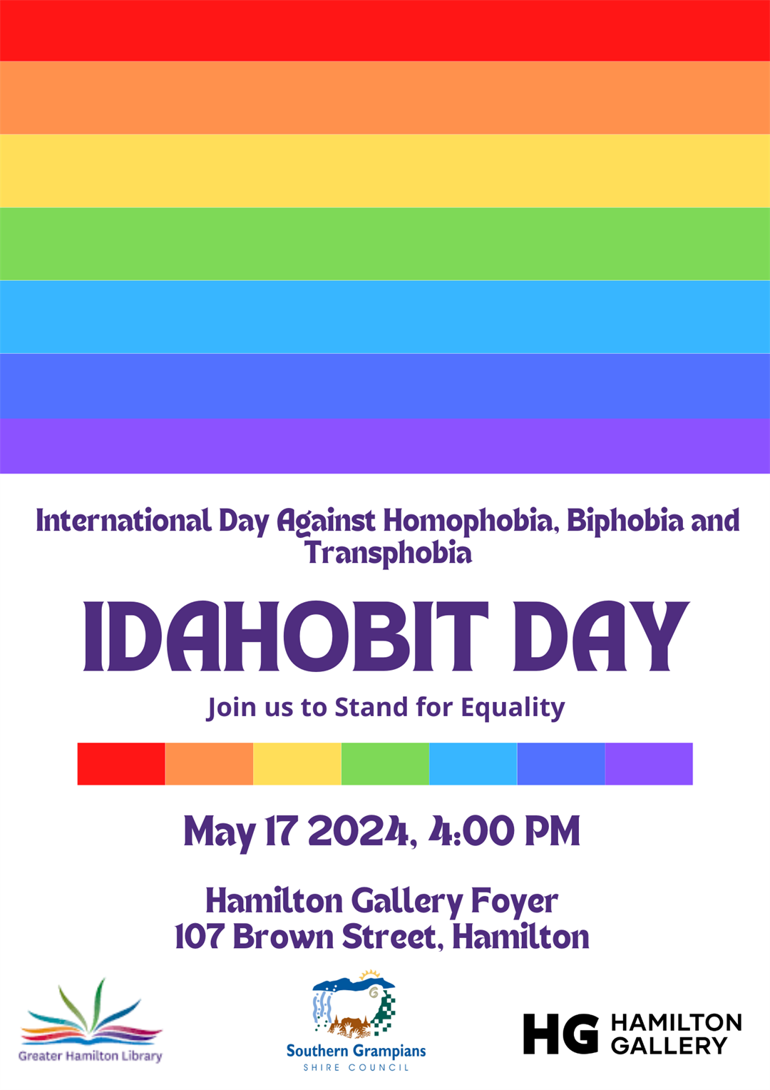 Council Shows its Pride for IDAHOBIT Day Southern Grampians Shire Council